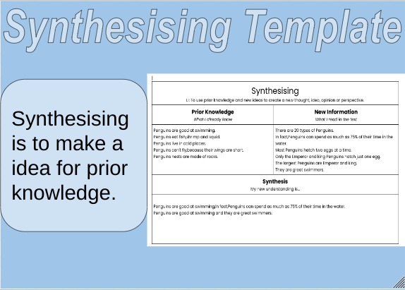 Synthesising Template – Angie @ Panmure Bridge School